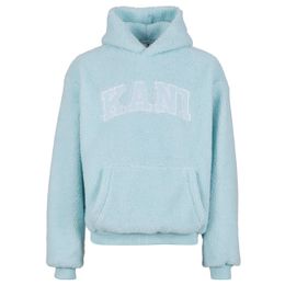 Kapuzenpullover Karl Kani "Karl Kani Karl Kani Serif Teddy Hoodie", Herren, Gr. L, light blau, 80% Baumwolle, 20% Polyester, Pullover Kapuzenpullover