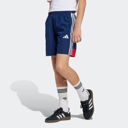 Trainingsshorts adidas Performance "TIRO 25 ESSENTIALS WOVEN KIDS", Jungen, Gr. 164, N-Gr, blau (team navy blau, rot), Obermaterial: 100% Polyester, Hosen