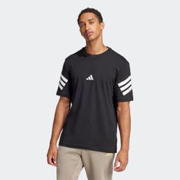 T-Shirt adidas Sportswear "FUTURE ICONS 3-STREIFEN", Herren, Gr. L, schwarz, Obermaterial: 100% Baumwolle, normal, Rundhals, Shirts T-Shirt