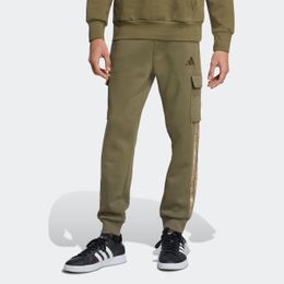 Sporthose adidas Sportswear "AOP COLOURBLOCK", Herren, Gr. L, N-Gr, olive strata, multicolor, olive strata, Obermaterial: 70% Baumwolle, 30% Polyester, Hosen Sporthose