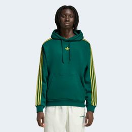 Kapuzensweatshirt adidas originals "TIPPED STRIPES HOODIE", Herren, Gr. M, collegiate gr&uuml;n, Obermaterial: 70% Baumwolle, 30% Polyester, angesetztes B&uuml;ndchen, Sweatshirts