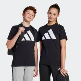 T-Shirt adidas Sportswear "ESSENTIALS KIDS", Jungen, Gr. 152, schwarz-wei&szlig; (schwarz, wei&szlig;), Obermaterial: 100% Baumwolle, normal, Rundhals, Shirts T-Shirt, f&uuml;r Kinder und Teens, mit Rundhalsausschnitt, aus 100 % Baumwolle