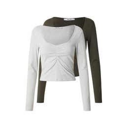 ABOUT YOU Shirt 'Gwen' Damen Gr&ouml;&szlig;e XL graumeliert / khaki