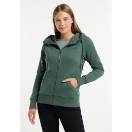 Kapuzensweatjacke Ragwear "NESKIA ZIP", Damen, Gr. L, pine gr&uuml;n, Sweatware, Obermaterial: 70% Baumwolle, 30% Polyester, unifarben, normal, Rundhals, Sweatjacken
