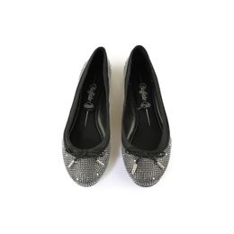 Trainingsschuh Buffalo "Buffalo Glam -Vegan Satin", Damen, Gr. 38, schwarz, silber, Kunstfaser, unifarben, Schuhe