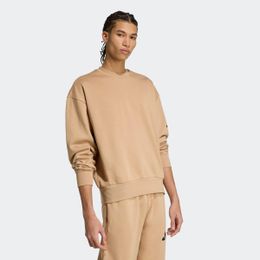 Sweatshirt adidas Sportswear "ESSENTIALS LOOSE FIT 3-STREIFEN LOGO", Herren, Gr. XL, warm sandstone, schwarz, Obermaterial: 55% Baumwolle, 36% Polyester, 9% Viskose, Rundhals, angesetztes B&uuml;ndchen, Sweatshirts Sweatshirt