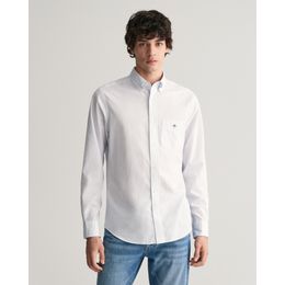 Langarmhemd Gant "REG POPLIN BANKER SHIRT", Herren, Gr. L, N-Gr, blau (light blau), Web, Obermaterial: 100% Baumwolle, Hemden, Banker Stripe Popeline, leichte Baumwolle