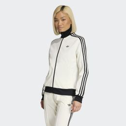 Trainingsjacke adidas originals "CLASSIC TRACK", Damen, Gr. M, sanftes wei&szlig;, schwarz, Obermaterial: 52% Baumwolle, 48% Polyester, Jacken Trainingsjacke, Regul&auml;re Passform