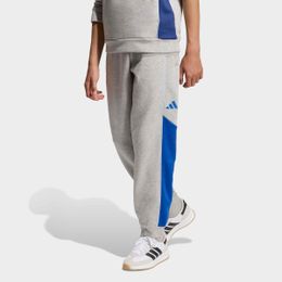 Sporthose adidas Sportswear "COLOURBLOCK", M&auml;dchen, Gr. 164, N-Gr, medium grau heather, royal blau, glow blau, Obermaterial: 70% Baumwolle, 30% Polyester, Hosen Sporthose