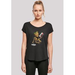 T-Shirt F4NT4STIC "Marvel Guardians Of The Galaxy Vol2 Groot Tape", Damen, Gr. XS, schwarz, Obermaterial: 100% Baumwolle, regular fit, Rundhals, ohne B&uuml;ndchen, Shirts T-Shirt, Premium Qualit&auml;t
