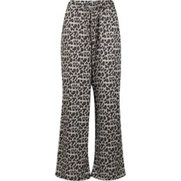 Stoffhose Urban Classics "Urban Classics Ladies Leo Resort Pants", Damen, Gr. XL, US-Gr&ouml;&szlig;en, leo, 100% Polyester, normal, Hosen Stoffhose