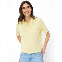 Poloshirt Brax "Style CARA S", Damen, Gr. 40, gelb, 67% Viskose, 26% Polyester, 7% Elasthan, Shirts