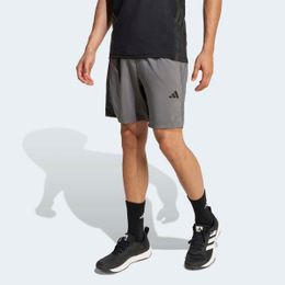 Shorts adidas Performance "WORKOUT ESSENTIALS BASE WOVEN", Herren, Gr. XXL, Lang, grau five, Obermaterial: 100% Polyester, Hosen Shorts