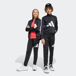 Trainingsanzug adidas Sportswear "ESSENTIALS CLIMACOOL KIDS", Jungen, Gr. 152, schwarz-wei&szlig; (schwarz, wei&szlig;), Obermaterial: 100% Polyester, Sportanz&uuml;ge Trainingsanzug