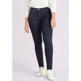 Skinny-fit-Jeans MAC "Dream Skinny", Damen, Gr. 32, L&auml;nge 32, blau (blau rinsed), Jeans, Obermaterial: 65% Baumwolle, 31% Polyester, 4% Elasthan, sehr figurbetont lang, Jeans, in hochelastische Qualit&auml;t f&uuml;r den perfekten Sitz, Topseller