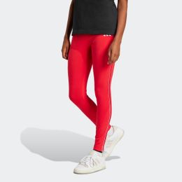 Trainingstights adidas Sportswear "ESSENTIALS COLOR POP HIGH-WAISTED LEGGINGS", Damen, Gr. XL, N-Gr, rot (pure ruby, normal, gr.), Obermaterial: 90% Baumwolle, 10% Elasthan, Hosen