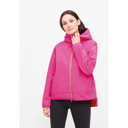 Softshelljacke Derbe "Peutby", Damen, Gr. 34, rosa (pink glo_tiger lily), Obermaterial: 100% Polyester. Innenmaterial: 100% Polyester, relaxed fit, Raglan&auml;rmel normaler Saum, Jacken Softshelljacke, wasserabweisend, winddicht, Kapuze