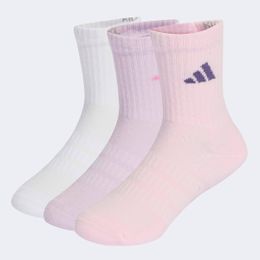 Funktionssocken adidas Performance "D&Auml;MPFENDE SPORTSWEAR CREW 3ER-PACK", M&auml;dchen, Gr. 28-30, clear pink, wei&szlig;, ice lavender, Obermaterial: 63% Baumwolle, 32% Polyester, 4% Elasthan, 1% Polyamid, Socken