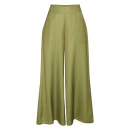 Webhose Lascana, Damen, Gr. 34, N-Gr, gr&uuml;n (moosgr&uuml;n), Satin, Obermaterial: 100% Polyester, unifarben, figurumspielend lang, Hosen, aus leichter Satinqualit&auml;t, weite Palazzohose mit Taschen, Stoffhose