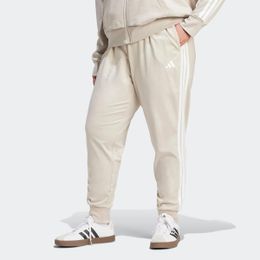 Sporthose adidas Sportswear "ESSENTIALS 3-STREIFEN JOGGER- (GROSSE GR&Ouml;SSEN)", Damen, Gr. 2X, N-Gr, wonder alumina, wei&szlig;, Obermaterial: 93% Baumwolle, 7% Elasthan, Hosen Sporthose