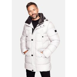 Parka NEW CANADIAN "Stepp-Parka", Herren, Gr. 25, grau (grau, beige), 100% Polyester, unifarben, lang, ohne Ausschnitt, Jacken Parka, mit vielen Taschen