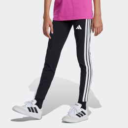 Leggings adidas Sportswear "ESSENTIALS KIDS", M&auml;dchen, Gr. 128, N-Gr, schwarz-wei&szlig; (schwarz, wei&szlig;), Obermaterial: 93% Baumwolle, 7% Elasthan, Hosen Leggings