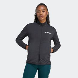 Fleecejacke adidas terrex "MULTI CLIMAWARM REISSVERSCHLUSS TECH FLEECE", Damen, Gr. XS, schwarz, Obermaterial: 84% Polyester, 16% Elasthan, Jacken Fleecejacke