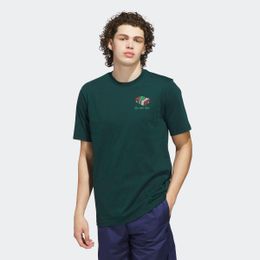 T-Shirt adidas Sportswear "3-STREIFEN LIGHTS GIFTBOX GRAPHIC", Herren, Gr. M, aurora ivy, Obermaterial: 100% Baumwolle, Rundhals, Shirts T-Shirt, sportlicher Stil, mit Motiv-Grafik, aus Baumwolle, pflegeleicht