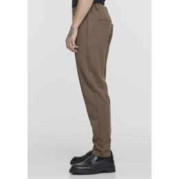 Chinos Urban Classics "Urban Classics Cropped Interlock Jogg Chino", Herren, Gr. L, US-Gr&ouml;&szlig;en, chalkbraun, 60% Baumwolle, 40% Polyester, unifarben, normal, Hosen