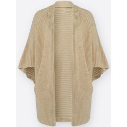 WITT Damen Strickjacke in Oversize-Form, sand, Gr&ouml;&szlig;e 50-56