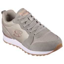 Sneaker Skechers "OG 85 - GOLDN GURL", Damen, Gr. 41, grau (salbeigr&uuml;n), Synthetik, Textil, Veloursleder, Schuhe Sneaker, Schn&uuml;rschuh, Original-Retro-Jogginschuh mit Air-Cooled Memory Foam, Topseller
