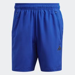 Shorts adidas Performance "TRAIN ESSENTIALS WOVEN TRAINING", Herren, Gr. M, L-Gr, blau (lucid blau, schwarz, innenbeinl&auml;nge ca. 23 cm), Obermaterial: 100% Polyester, clean, Hosen Shorts, Essentials Woven Trainingsshorts