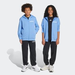 Trainingsanzug adidas Sportswear "ESSENTIALS KINDER", Jungen, Gr. 176, blau (blau fusion, wei&szlig;), Obermaterial: 52% Baumwolle, 48% Polyester, Sportanz&uuml;ge Trainingsanzug, zweiteilig, aus Baumwolle und Polyester, weiches French Terry