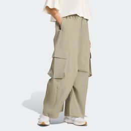 Sporthose adidas Sportswear "CITY TECH PARACHUTE CARGO", Damen, Gr. XL, N-Gr, gr&uuml;n (silber pebble, normal, gr.), Obermaterial: 88% Polyamid, 12% Elasthan, Hosen Sporthose