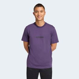 Herren T-Shirt "ESSENTIALS LINEAR SINGLE JERSEY"aurora plum, schwarz, Gr. S, adidas Sportswear, Obermaterial: 100% Baumwolle, Shirts, &uuml;berschnittene