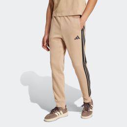 Sporthose adidas Sportswear "ESSENTIALS 3-STREIFEN", Herren, Gr. 3XL, N-Gr, warm sandstone, schwarz, Obermaterial: 55% Baumwolle, 36% Polyester, 9% Viskose, Hosen Sporthose