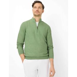 Strickpullover Brax "Style STEFFEN", Herren, Gr. L (52), graugr&uuml;n, Strick, 44% Baumwolle, 36% Leinen, 20% Polyester, Pullover Strickpullover