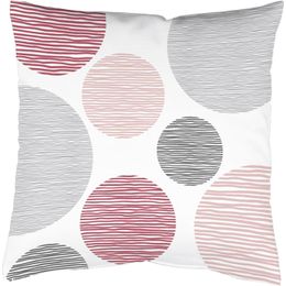 Dekokissen Home Wohnideen "BORDEN" Gr. 2, rosa (rosa, bedruckt), B:50cm L:50cm, Polyester, Dekokissen_Sitzkissen_Kissenh&uuml;llen, Kissenh&uuml;lle mit F&uuml;llung, 1 St&uuml;ck
