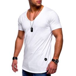 T-Shirt behype "NUKE", Herren, Gr. M, wei&szlig;, 100% Baumwolle, unifarben, V-Ausschnitt, Shirts T-Shirt, mit V-Ausschnitt