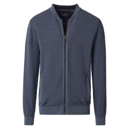 Strickjacke Casamoda "Casamoda Strickjacke uni", Herren, Gr. L, blau, 100% Baumwolle, Strickjacken Strickjacke