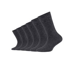 Socken Camano "ca-soft", Damen, Gr. 23-26, grau (anthrazit), Baumwolle, Elasthan, Polyamid, meliert, normal, Socken Socken, mit Komfortbund und gepolsterten Zehen-/Fersenbereich