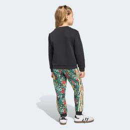 Trainingsanzug adidas originals "adidas originals X LIBERTY LONDON SET MIT RUNDHALSAUSSCHNITT", Jungen, Gr. 104, schwarz, Obermaterial: 70% Baumwolle, 30% Polyester, Sportanz&uuml;ge Trainingsanzug