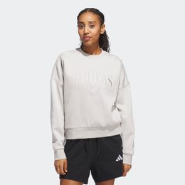 Sweatshirt adidas Sportswear "COZY HOLIDAY GRAFIK", Damen, Gr. XL, grau (wonder aluminium), Obermaterial: 55% Baumwolle, 36% Polyester, 9% Viskose, Rundhals, angesetztes B&uuml;ndchen, Sweatshirts Sweatshirt, mit verspielter Grafik auf der Brust, aus weichem Fleece