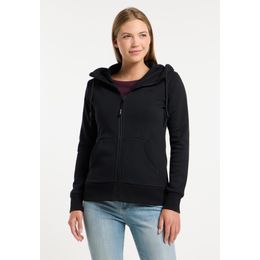 Kapuzensweatjacke Ragwear "NESKIA ZIP", Damen, Gr. XL, schwarz, Sweatware, Obermaterial: 70% Baumwolle, 30% Polyester, unifarben, normal, Rundhals, Sweatjacken