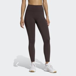 Trainingstights adidas Performance "OPTIME WORKOUT 7/8 LEGGINGS", Damen, Gr. M, N-Gr, aurora coffee, Obermaterial: 73% Polyester, 27% Elasthan, 7/8-L&auml;nge, Hosen