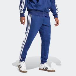 Sporthose adidas Sportswear "ESSENTIALS 3-STREIFEN", Herren, Gr. S, N-Gr, blau (dunkelblau, wei&szlig;, normal, gr.), Obermaterial: 55% Baumwolle, 36% Polyester, 9% Viskose, Hosen Sporthose