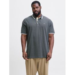 Jack & Jones PlusSize Poloshirt "JJEPAULOS POLO SS NOOS PLS", Herren, Gr. 6XL, stormy weather detail:play, Piqu&eacute;, Obermaterial: 100% Baumwolle, JACK & JONES PLUSSIZE, unifarben, regular fit normal, ohne Ausschnitt, Shirts, Baumwolle, regular fit