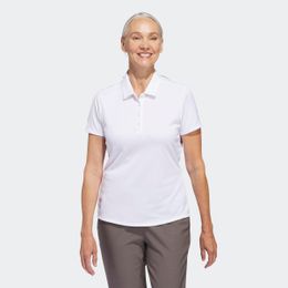 Poloshirt adidas Performance "SOLID PERFORMANCE SHORT SLEEVE F&Uuml;R DAMEN", Damen, Gr. L, wei&szlig;, Obermaterial: 100% Polyester, Shirts, mit Druckknopfverschluss, aus Polyester, leichtes Pikeematerial