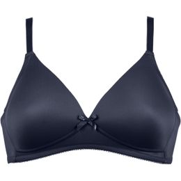 B&uuml;gelloser BH Naturana "Soft Cup", Damen, Gr. 75, Cup A, blau (dunkelblau), Obermaterial: 89% Polyamid, 11% Elasthan. Futter: 100% Polyester, unifarben, sehr bequem, BHs, mit Schale, ohne B&uuml;gel, weich, bequem