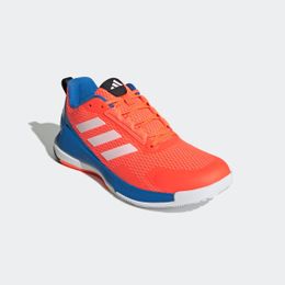 Hallenschuh adidas Performance "NOVAFLIGHT 2 INDOOR", Herren, Gr. 42, orange (team solar orange, zero metallic, bright royal), Synthetik, Textil, Schuhe Hallenschuh, Volleyballschuh